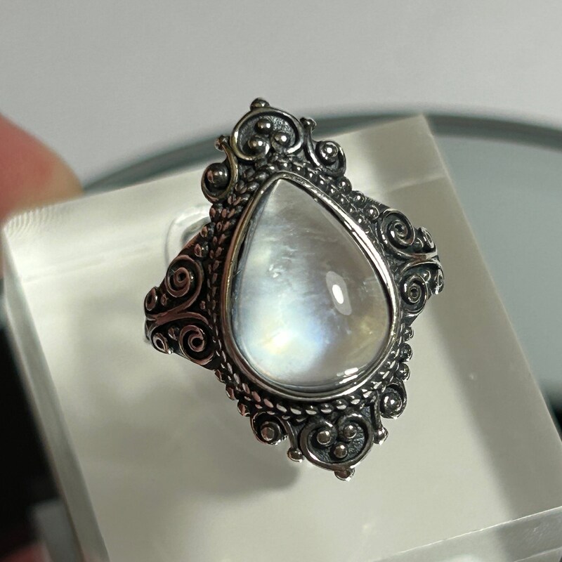 Large Moonstone Ring - Etsy