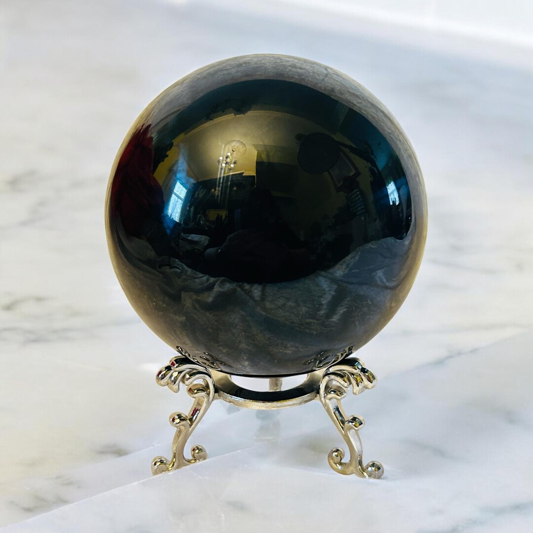 Large Black Obsidian Sphere - 96mm Diameter - Scrying Ball ...