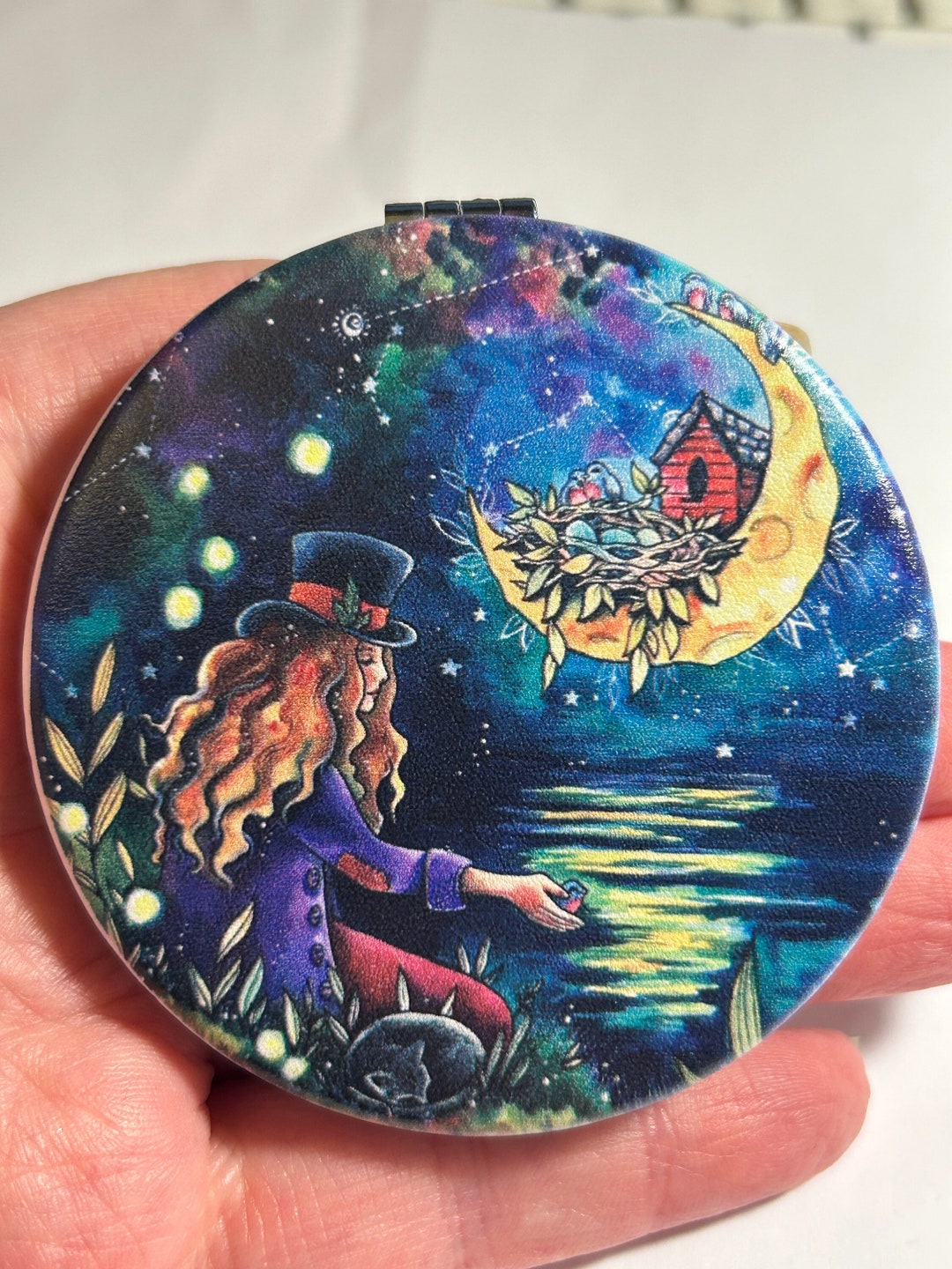 Moon & Lady of the Lake Design Compact Mirror Cute Keepsake - Etsy