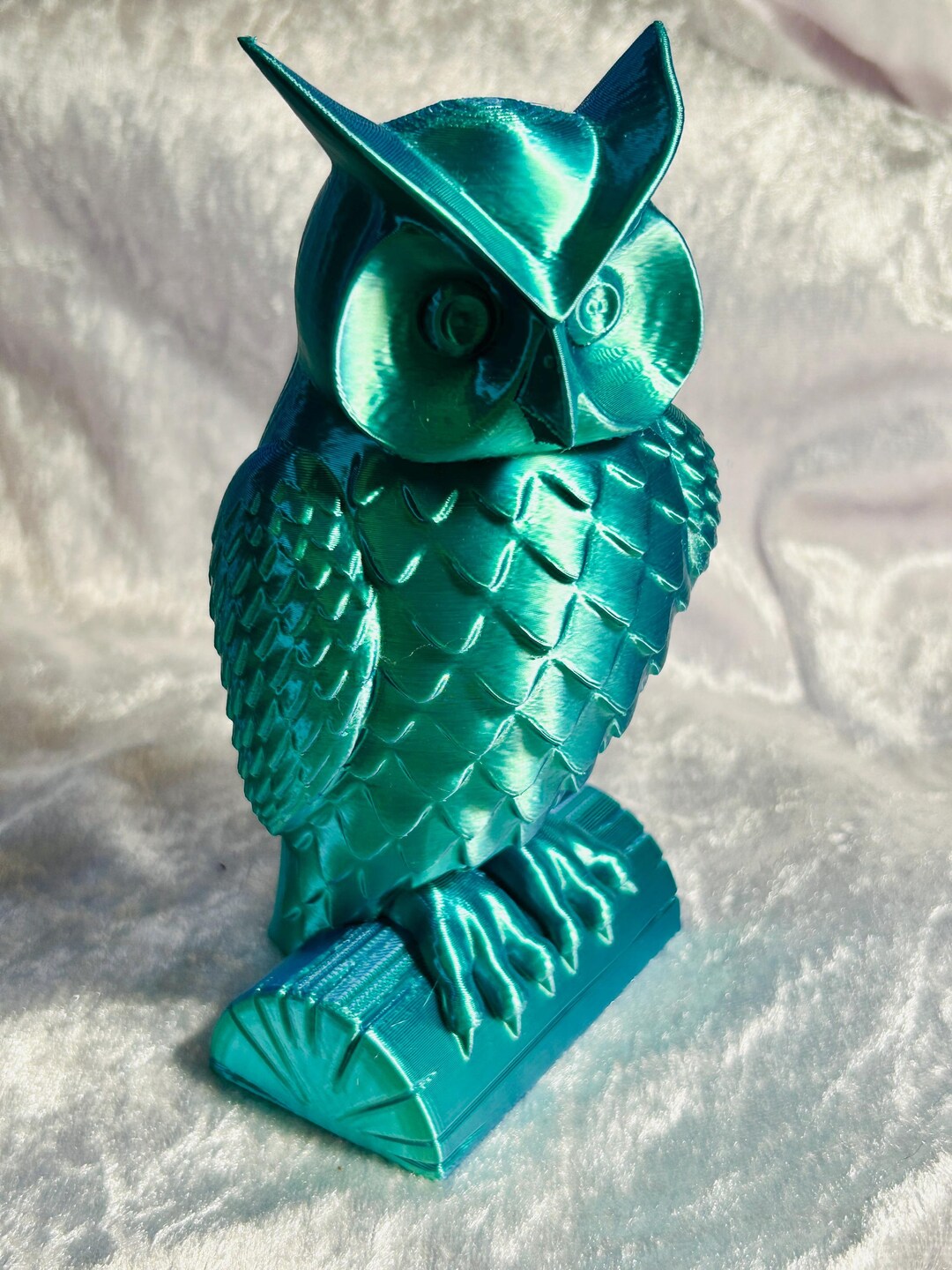 Blue/green Owl Ornament Statue 3D Printed Designed by Tom Cashwa Spirit ...