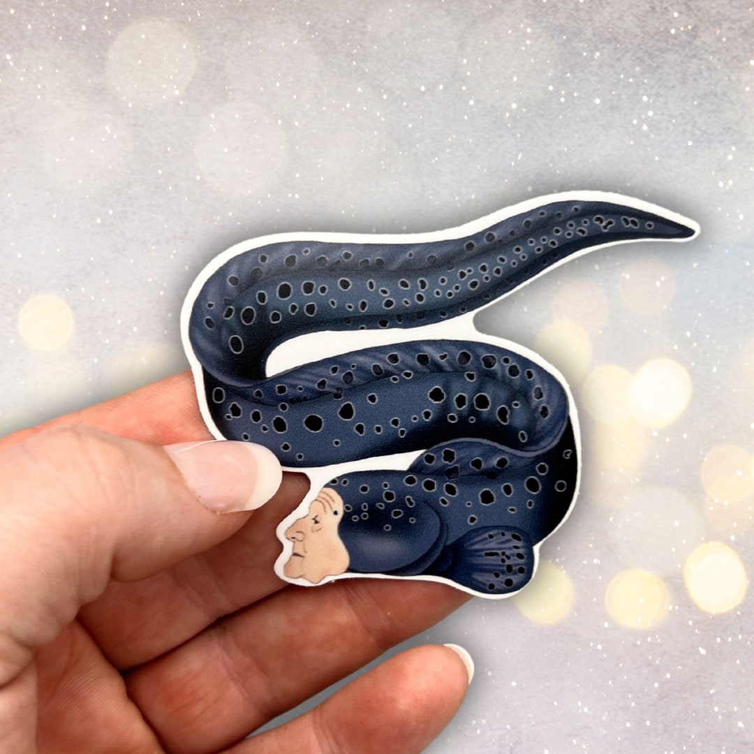 Pacific Northwest Wolf Eel Sticker Surreal Human-faced Marine Decal - Etsy