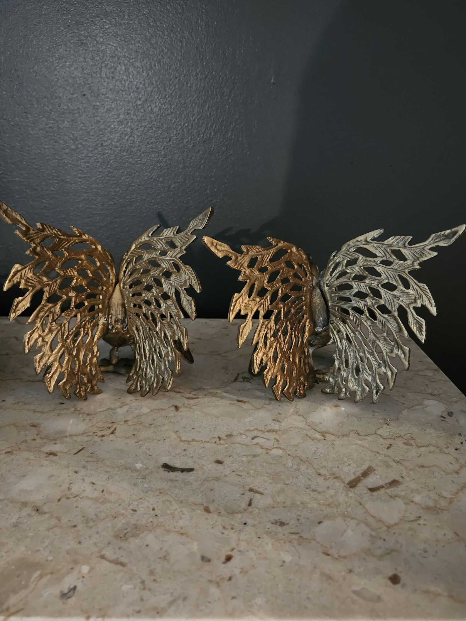 Set of Rare Vintage Brass Fighting Roosters - Etsy