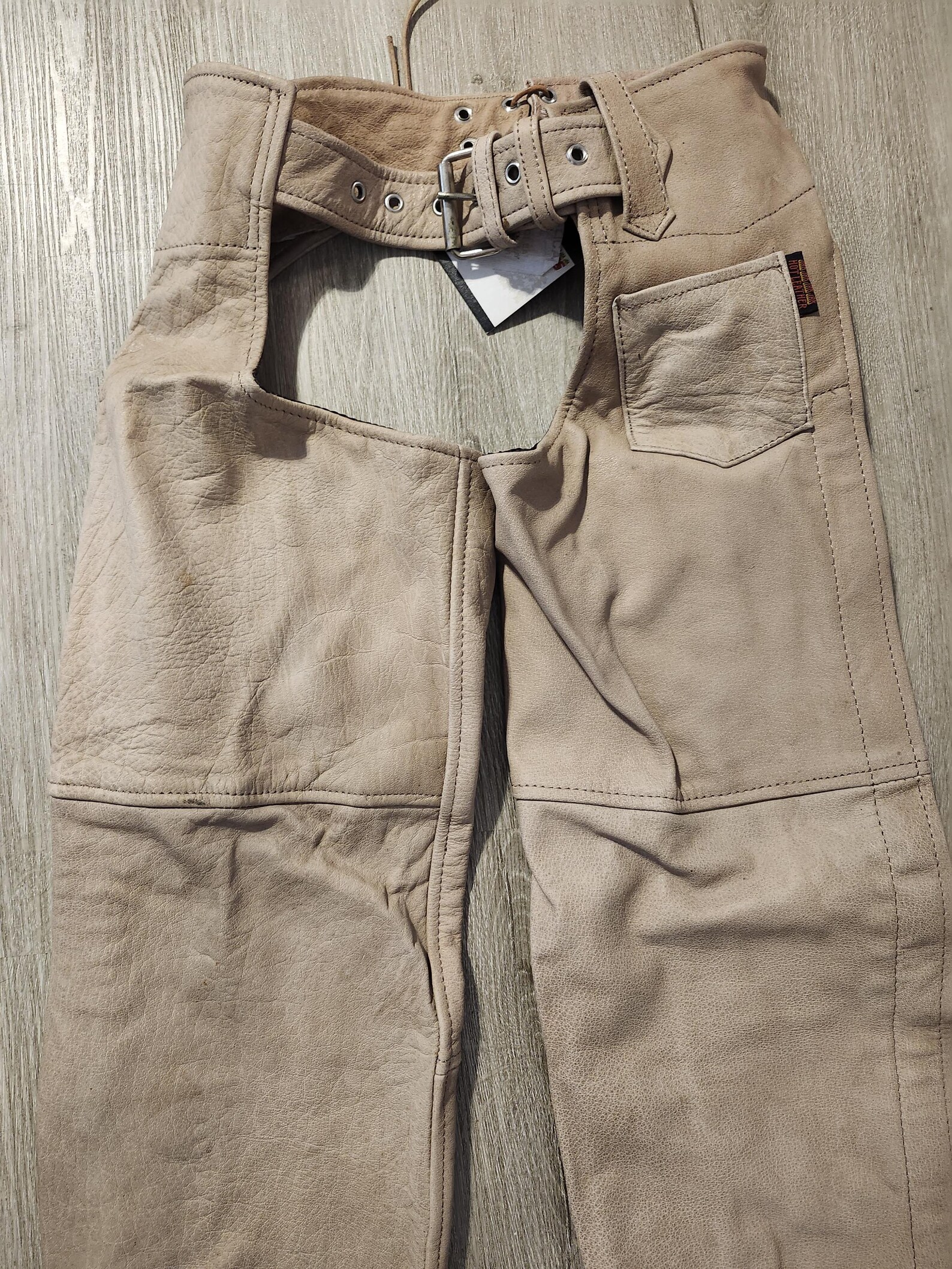 NWT Tan Leather Chaps Women's - Etsy