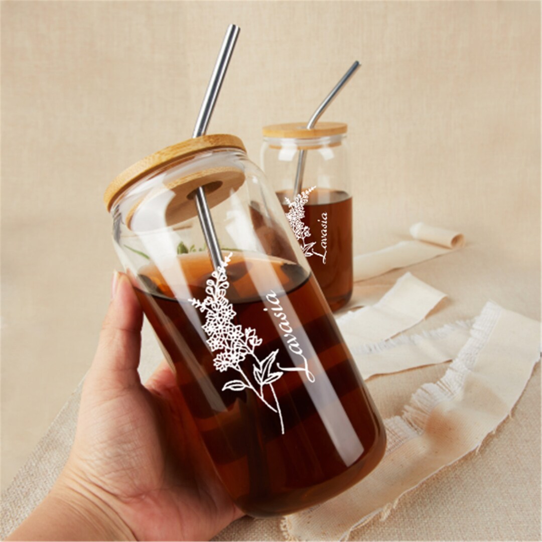 Personalized Garden Iced Coffee Mugs, Custom Glasses, Glasses With Lids ...