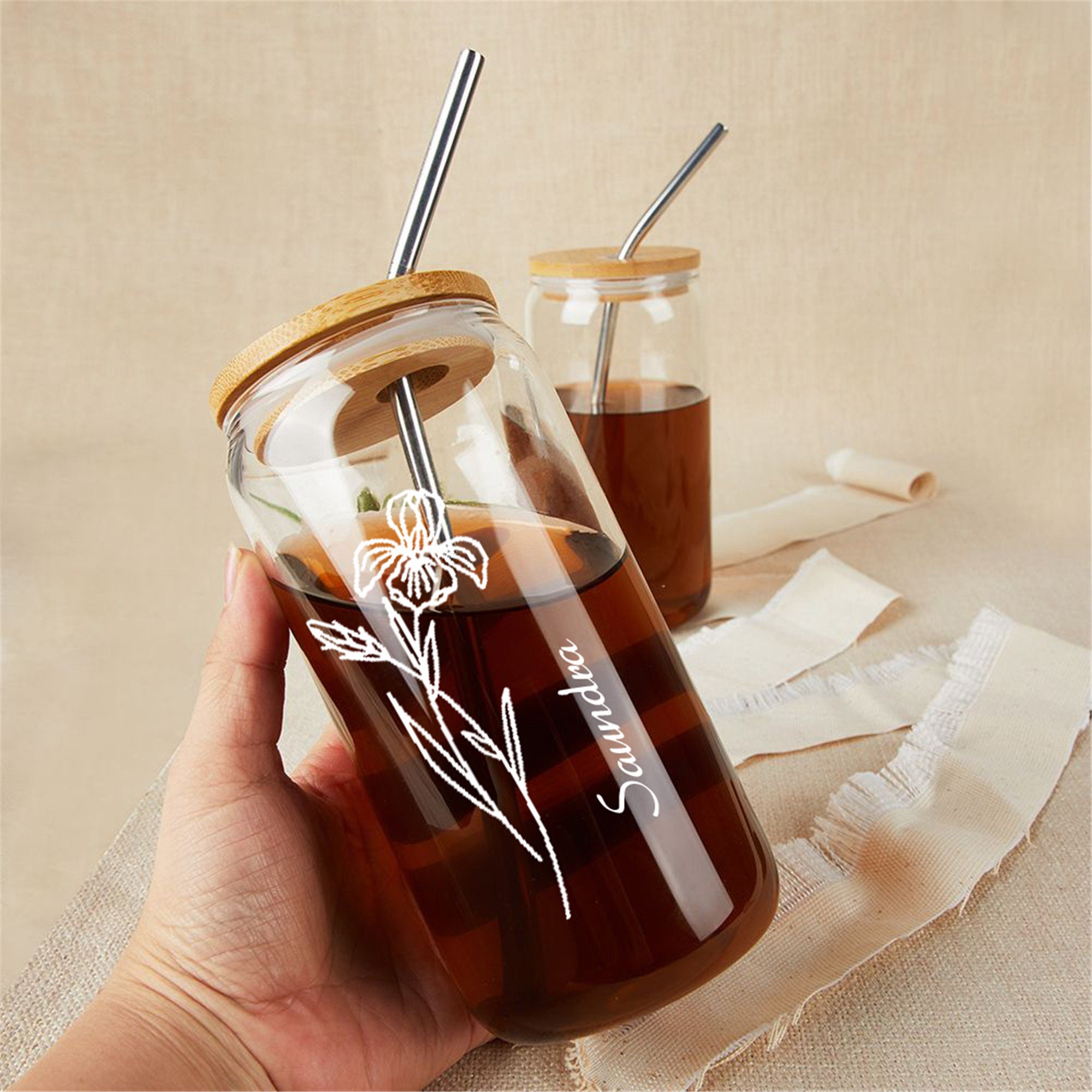 Personalized Garden Iced Coffee Mugs Custom Glasses Glasses - Etsy