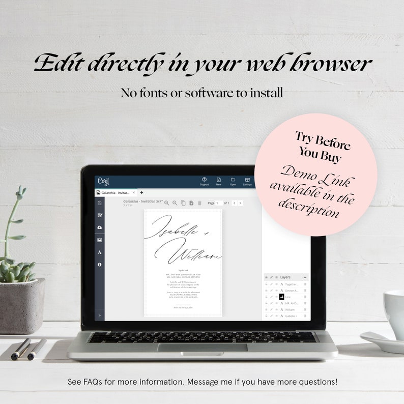 GRACE Country Wedding Program Template Elegant Modern Farm | Etsy