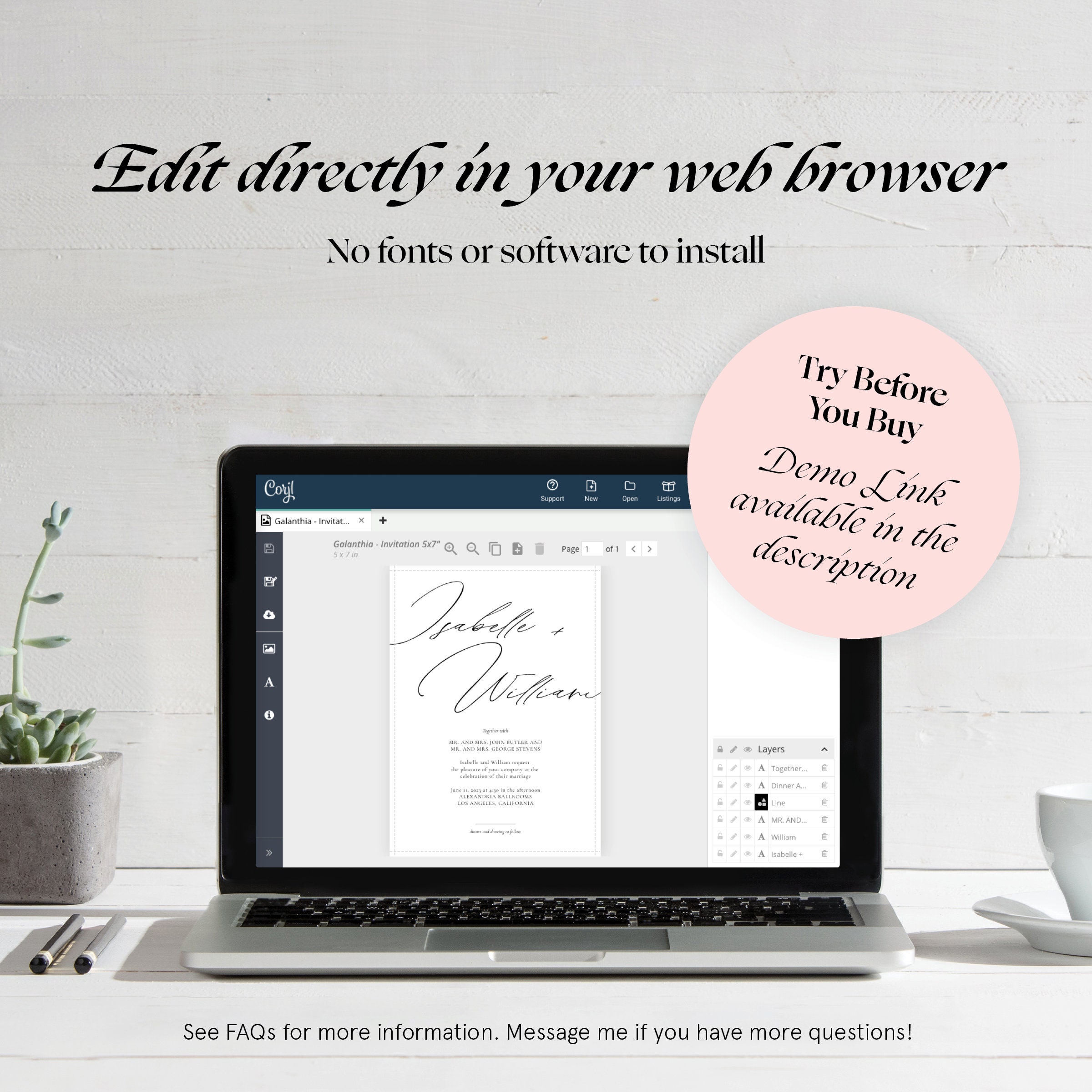 MARIAN Floral Rose Wedding Invitation Suite Template - Etsy