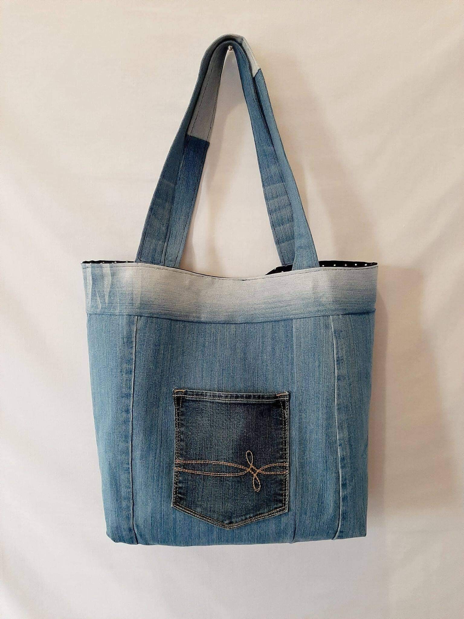 Familiengröße Navy Karierte Jeans Strandtasche Jeans - Etsy
