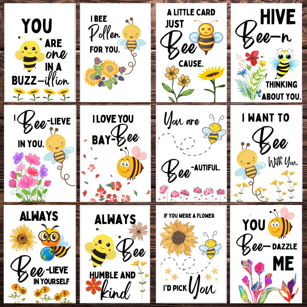 Bumble Bee Printable Cards // Thinking of You // Care and Concern ...