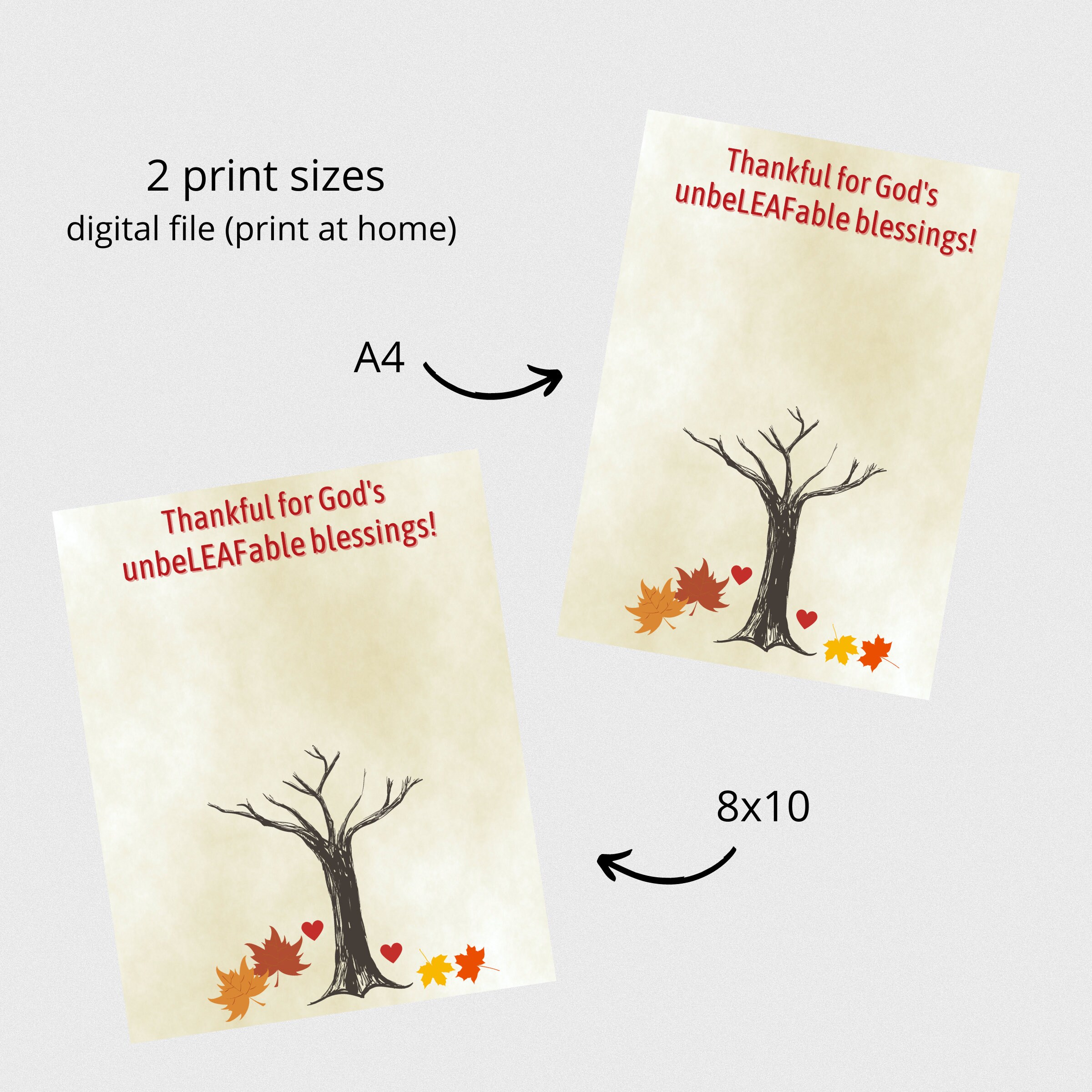 Thank You for God's Unbeleafable Blessings Tree Handprint Christian Art ...