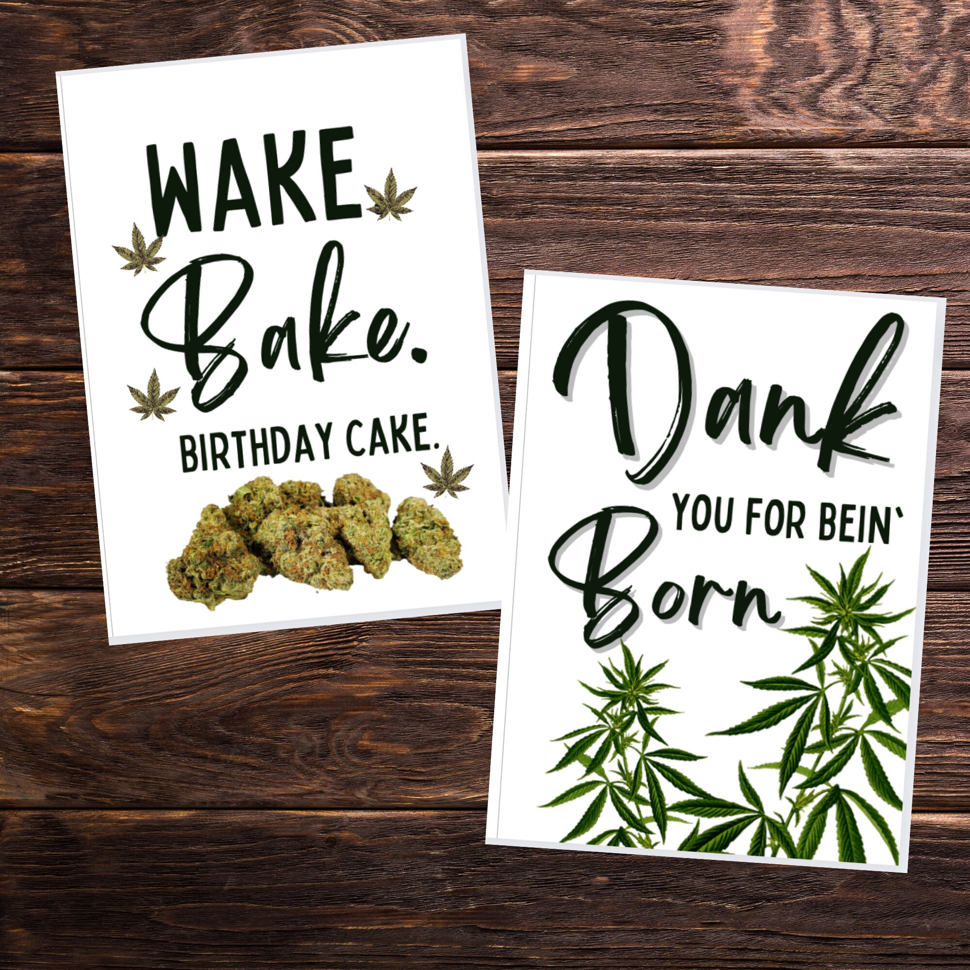 Cannabis Printable Birthday Cards // Weed Birthday Cards - Etsy