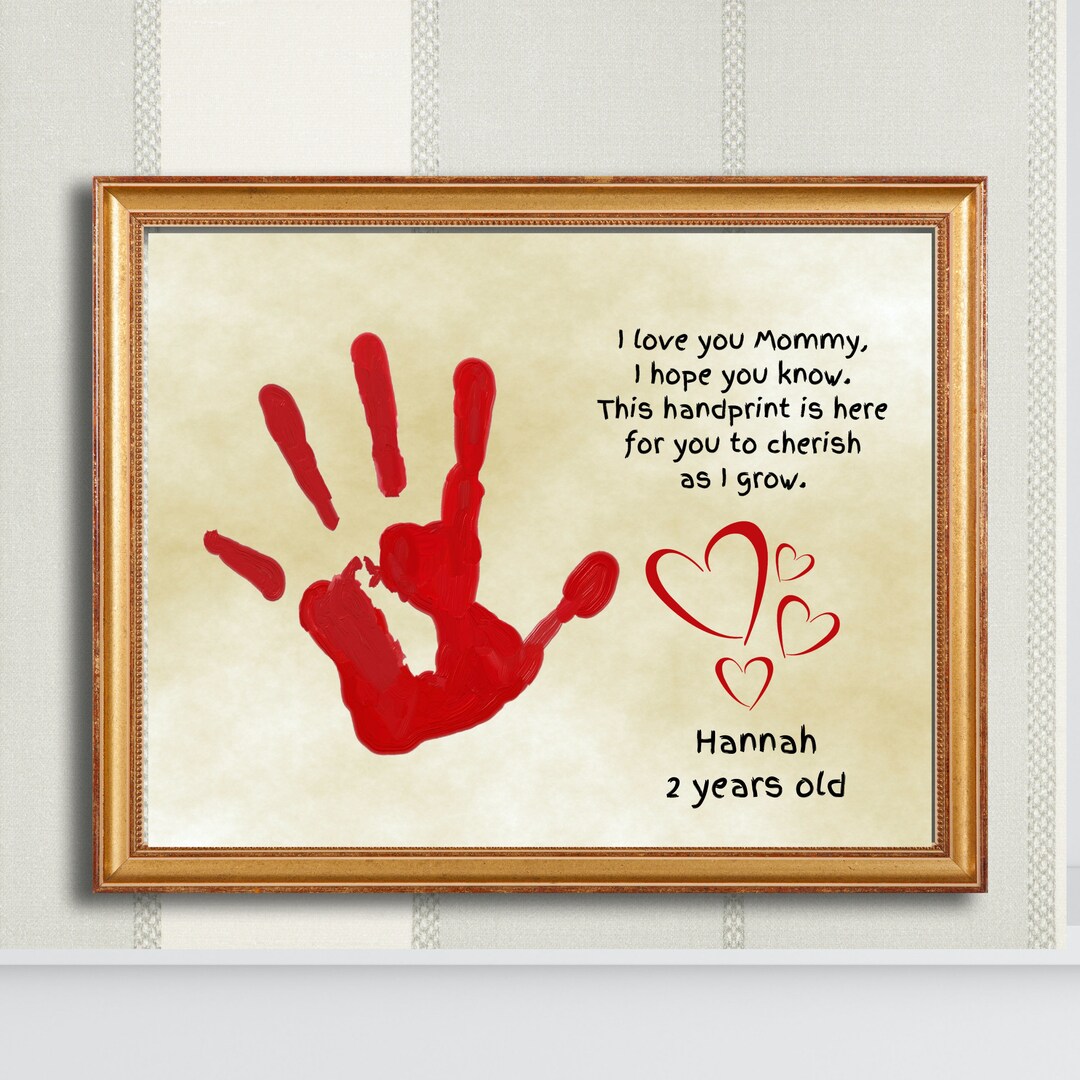 Mothers Day Handprint Poem From Child // DIY Handprint Art - Etsy