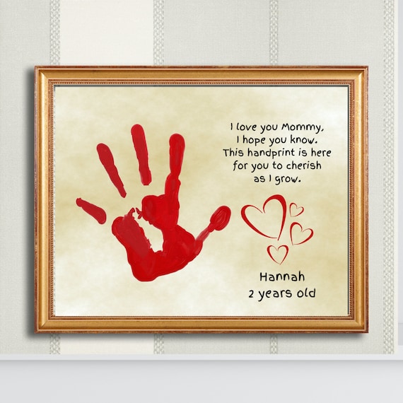 Mothers Day Handprint Poem From Child // DIY Handprint Art | Etsy