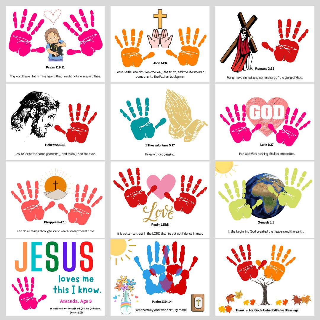 Christian Handprint Art Kids // DIY Handprint Art - Etsy