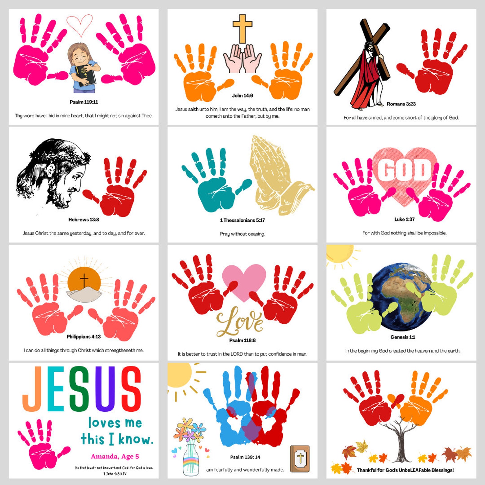 Christian Handprint Art Kids // DIY Handprint Art - Etsy