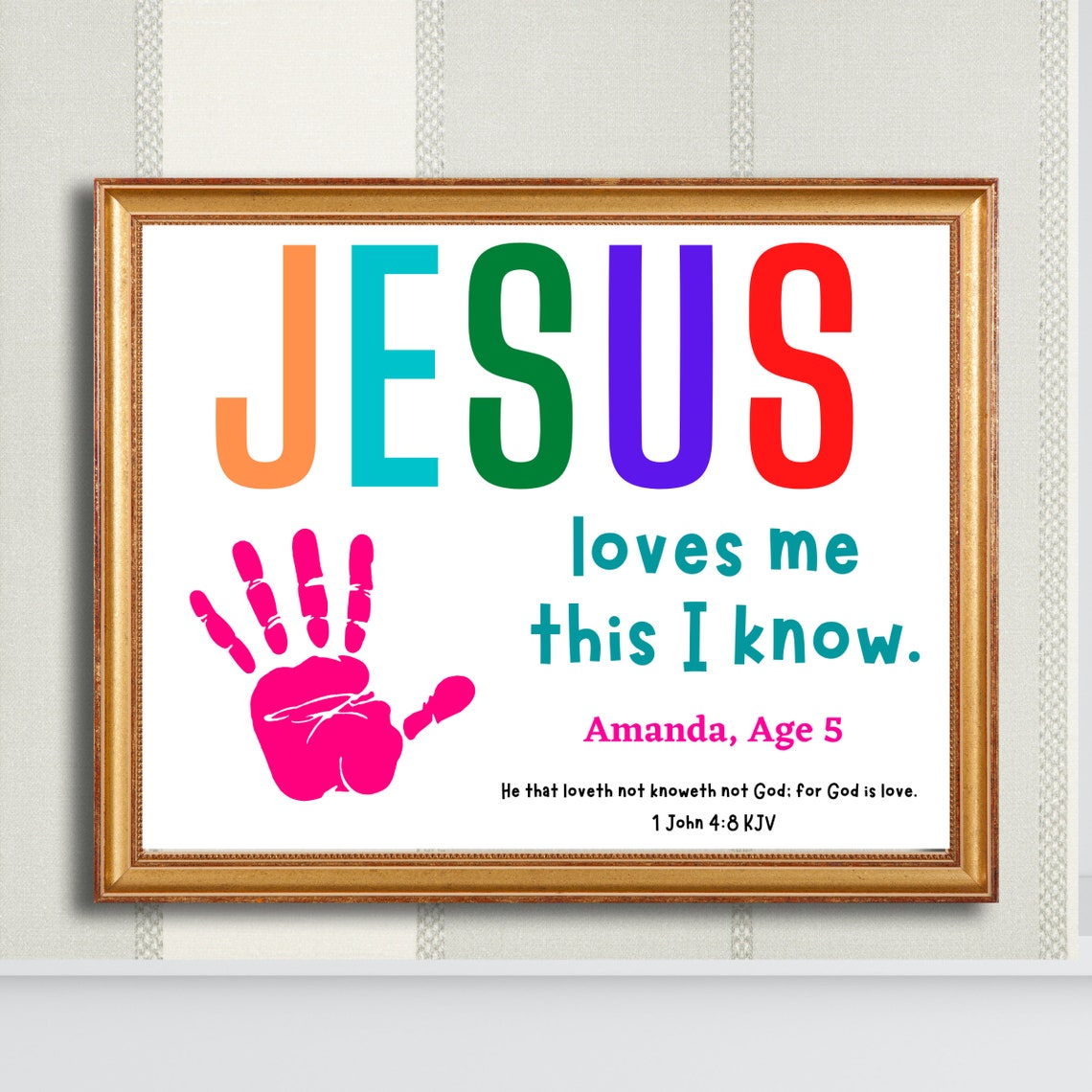 Jesus Loves Me This I Know Christian Art Kids // DIY Handprint Art - Etsy