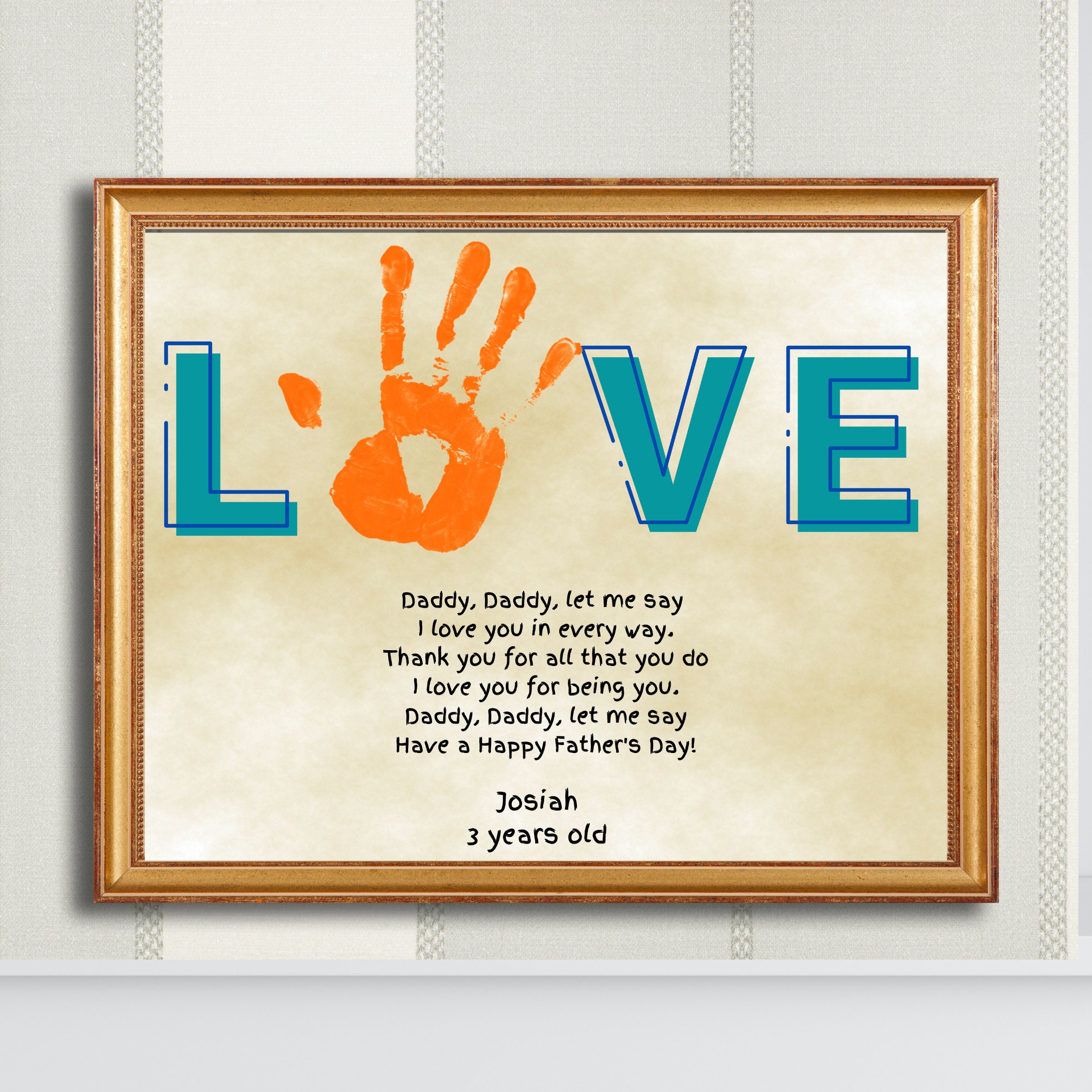 Father's Day Handprint Poem From Child // DIY Handprint Art - Etsy