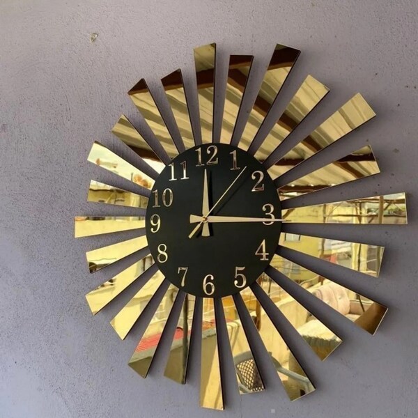 Black Mirror Wall Clock - Etsy