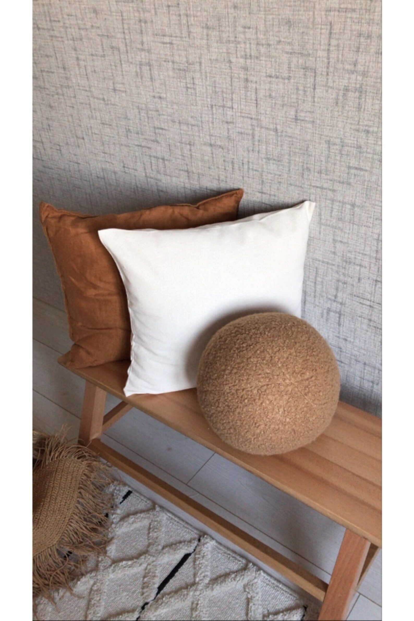 Panda Ball Sphere Pillow Hand Made Zippered Boucle Wool - Etsy