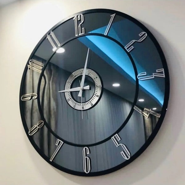 Mirrored Wall Clock - Etsy