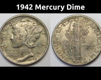 One 1942 Uncirculated Silver Mercury Dime - Etsy
