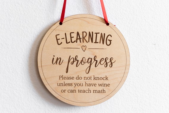 Home & Living Wall Hangings Laser Engraving svg Distance Learning Sign ...