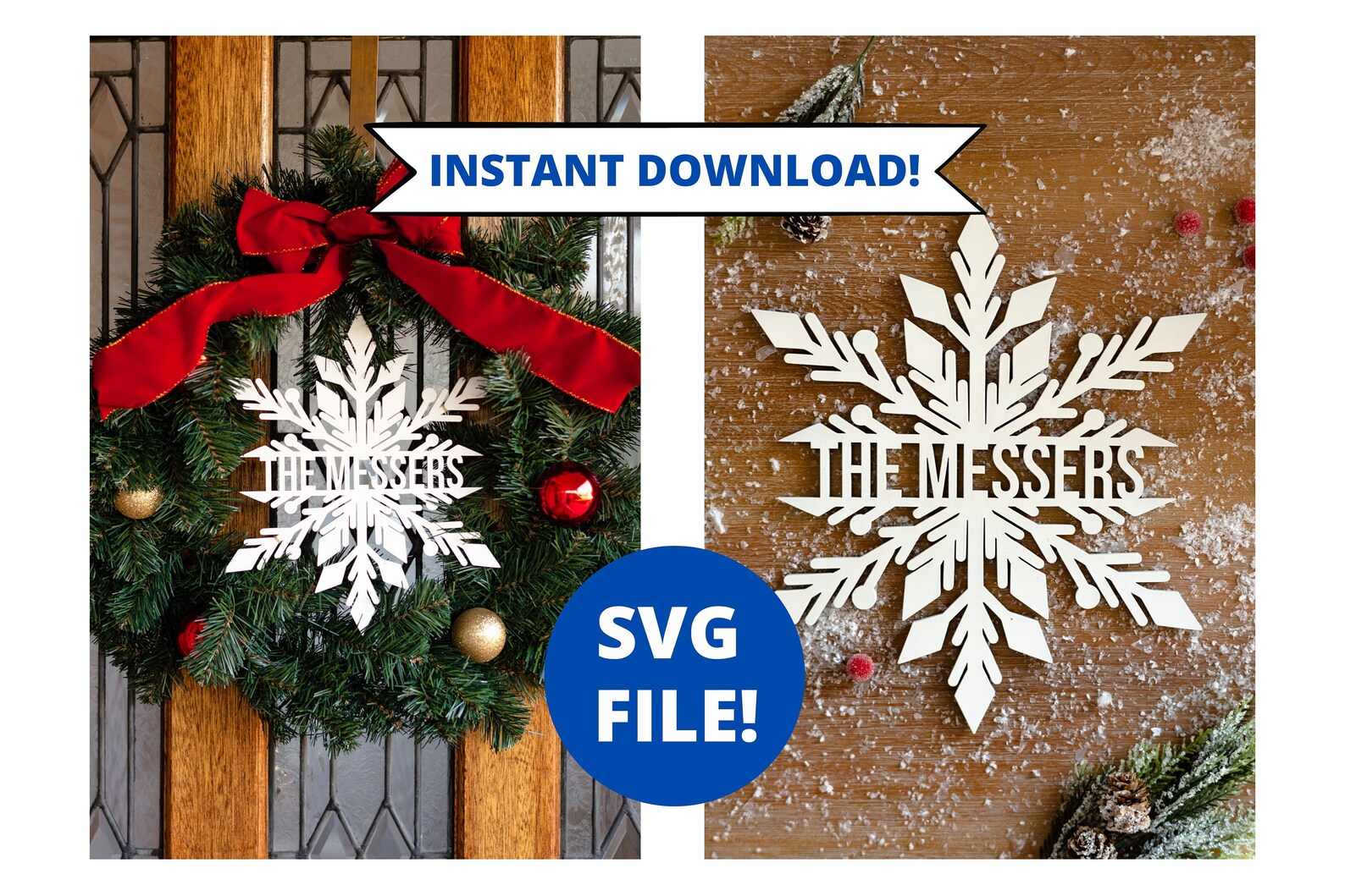 Snowflake Monogram SVG Snowflake Sign Svg Laser Engraving | Etsy