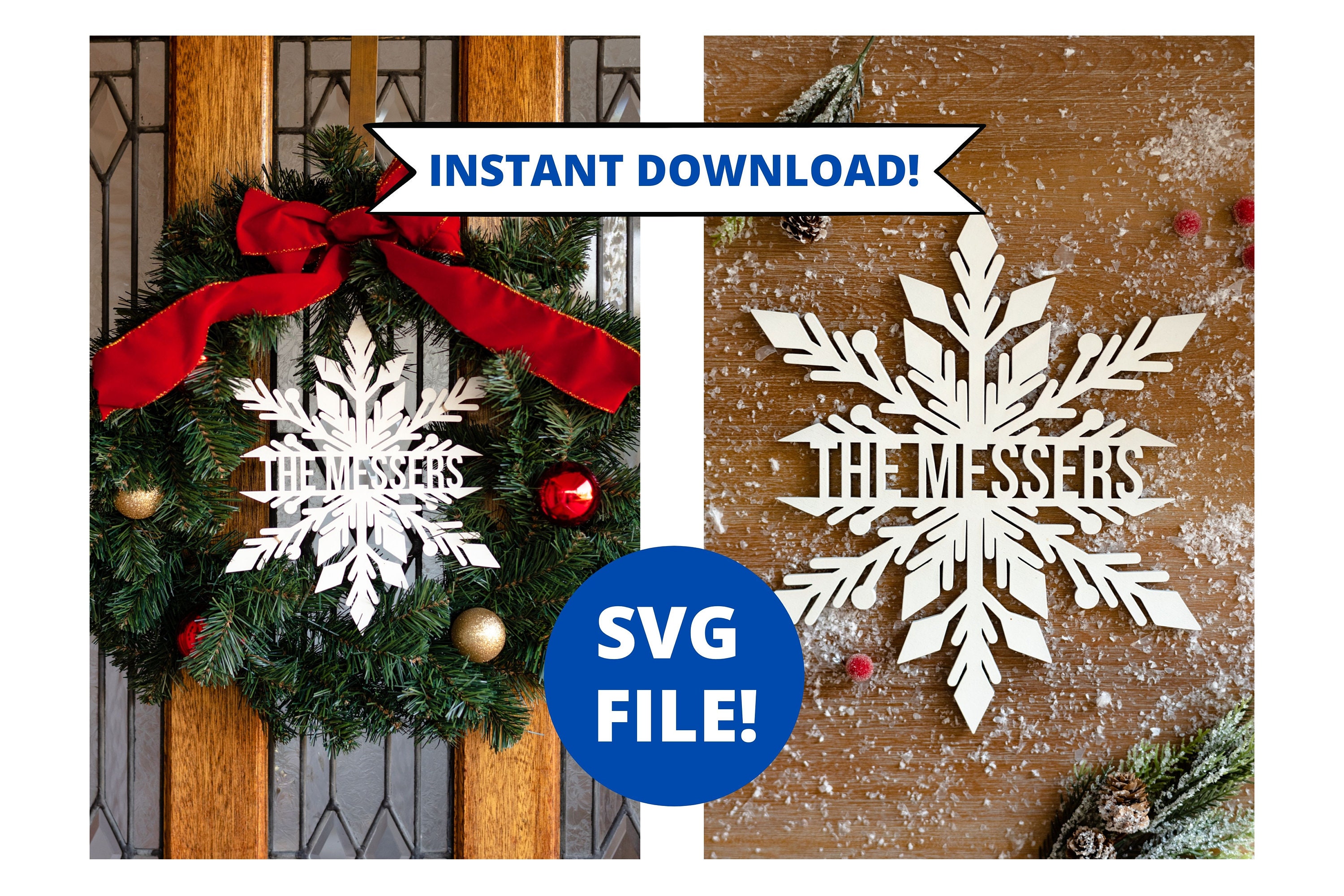 Snowflake Monogram SVG Snowflake Sign Svg Laser Engraving | Etsy