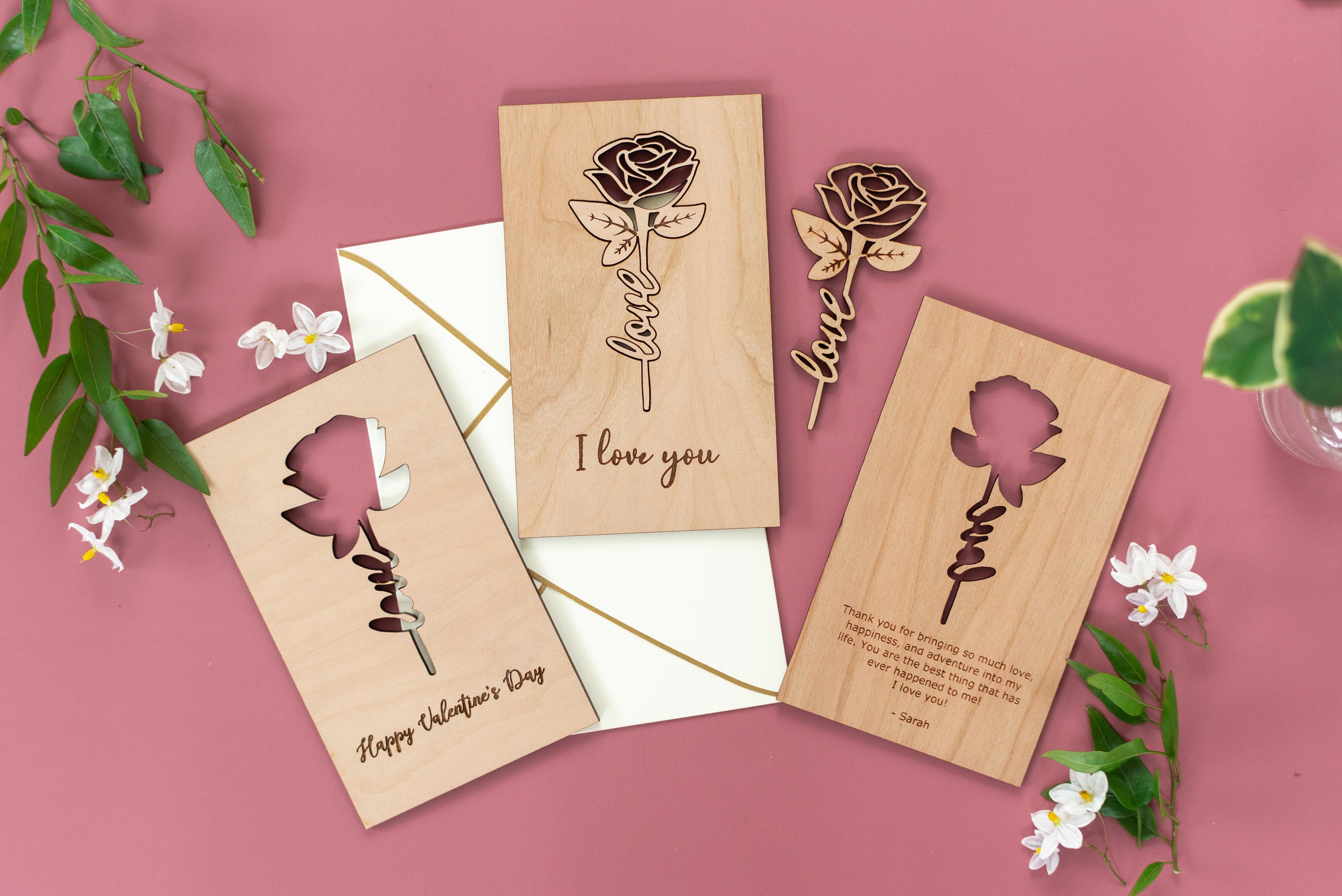 Valentine's Day Card SVG Rose Card Svg Valentines Day - Etsy