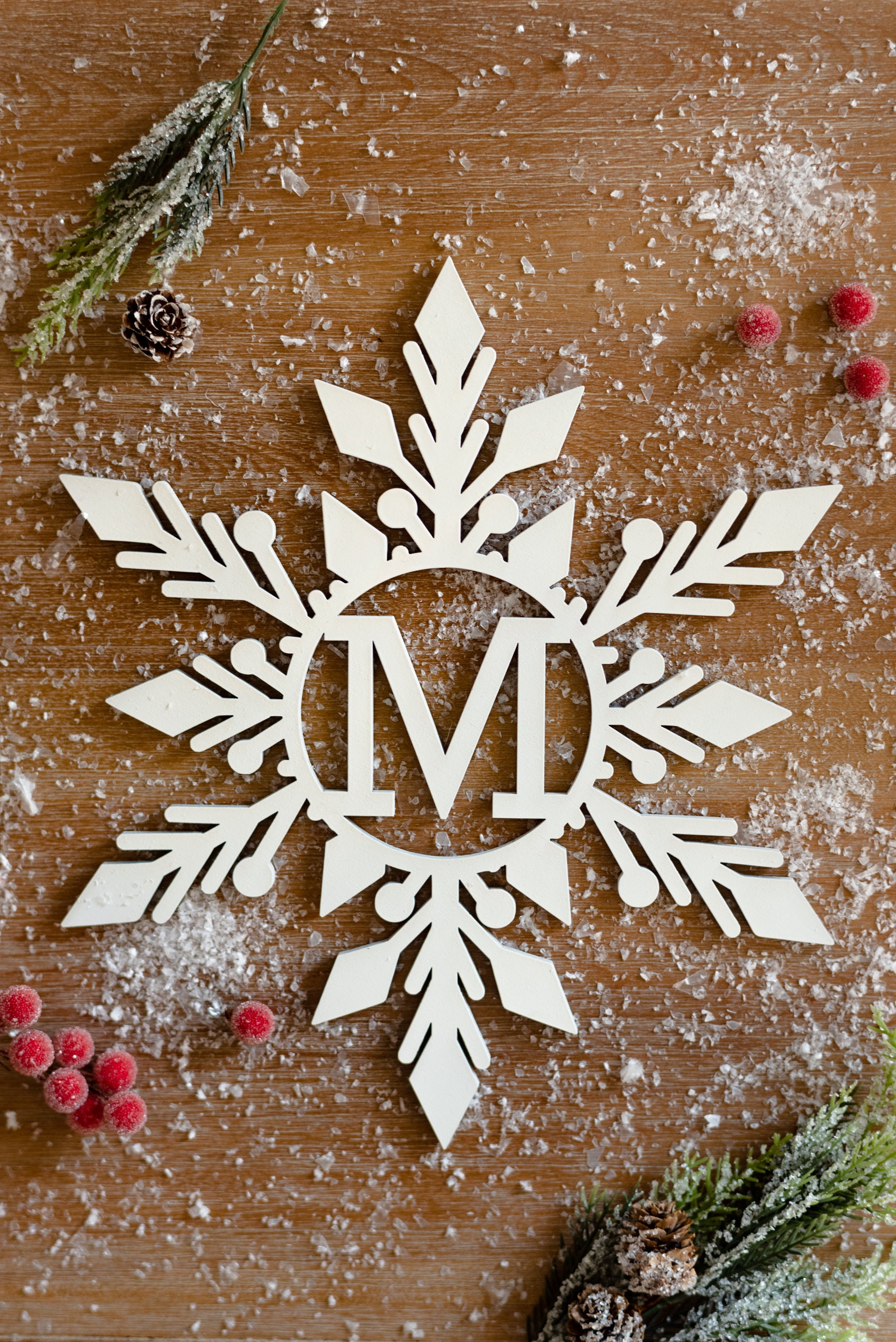 Snowflake Monogram SVG Snowflake Sign Svg Laser Engraving | Etsy