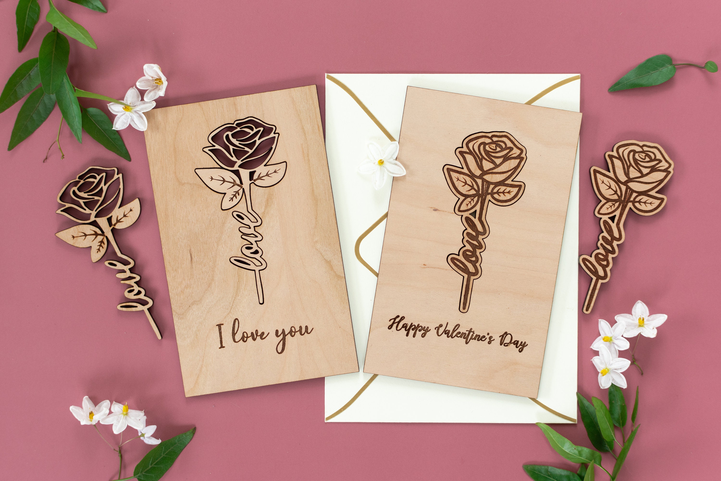 Valentine's Day Card SVG Rose Card Svg Valentines Day - Etsy