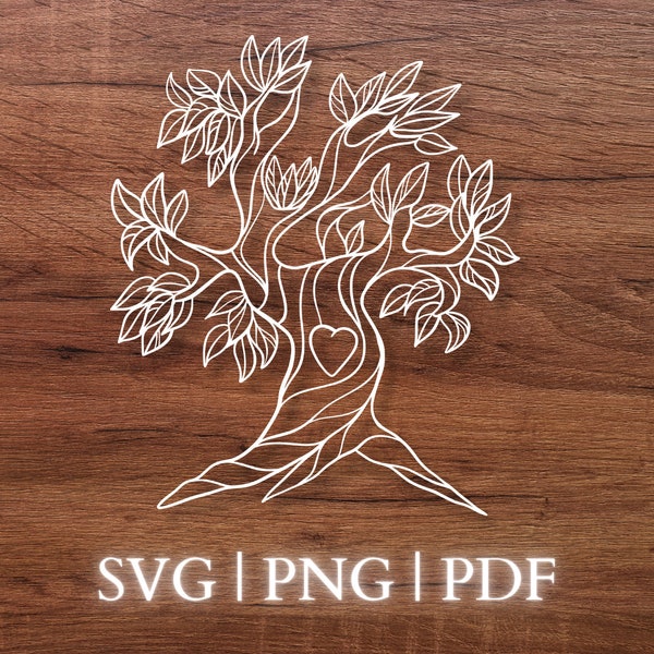 Tree With Initials Svg - Etsy