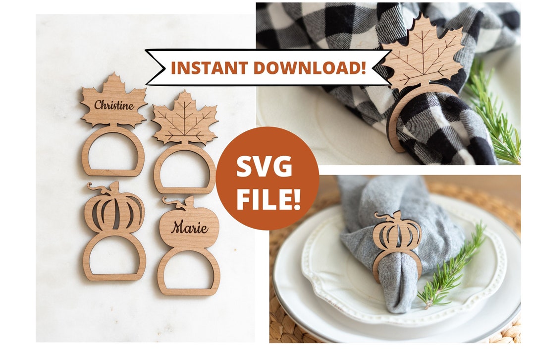 Napkin Ring SVG, Thanksgiving Napkin Ring Svg, Napkin Holder Svg ...
