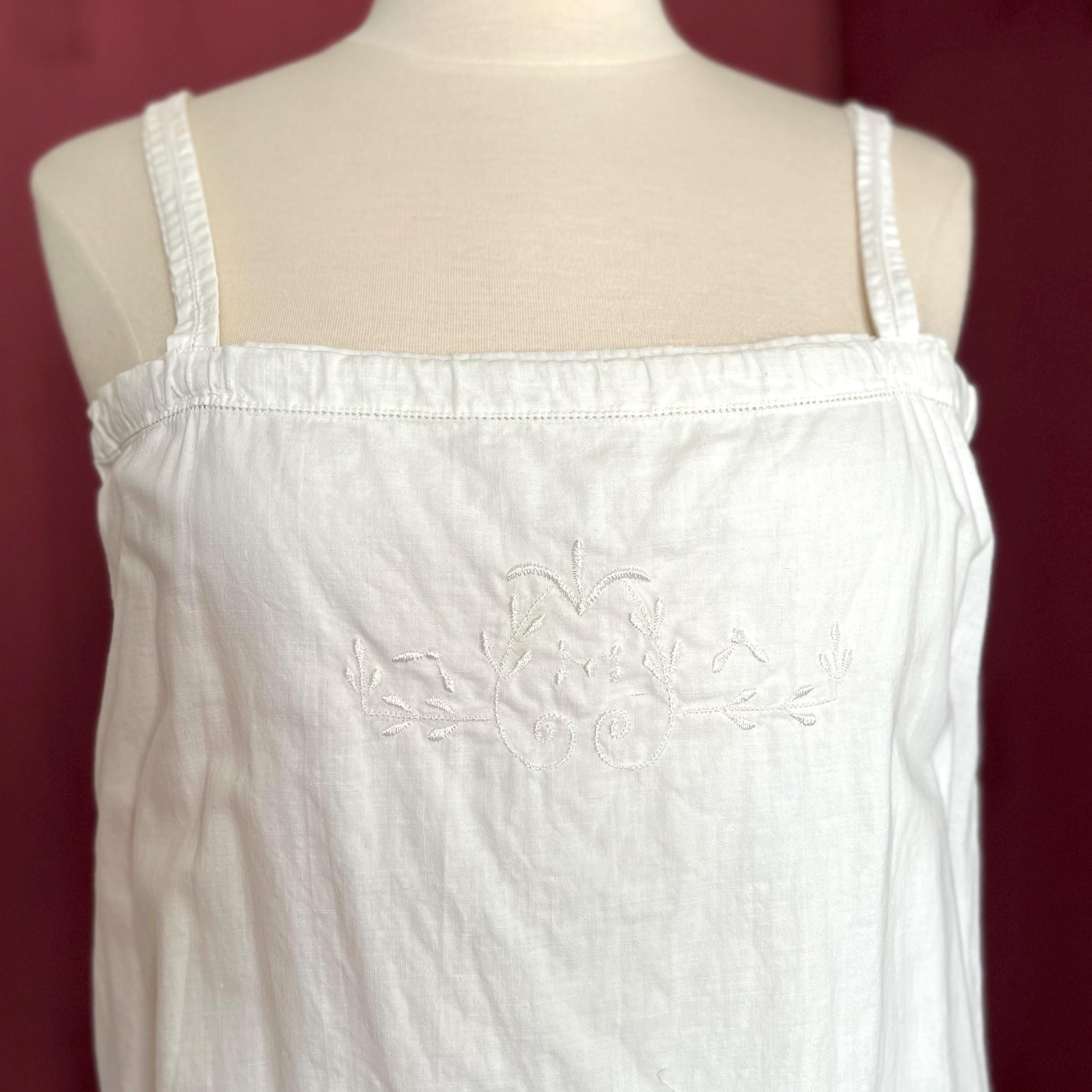 Cotton Slip / Under Dress With Embroidery - Etsy
