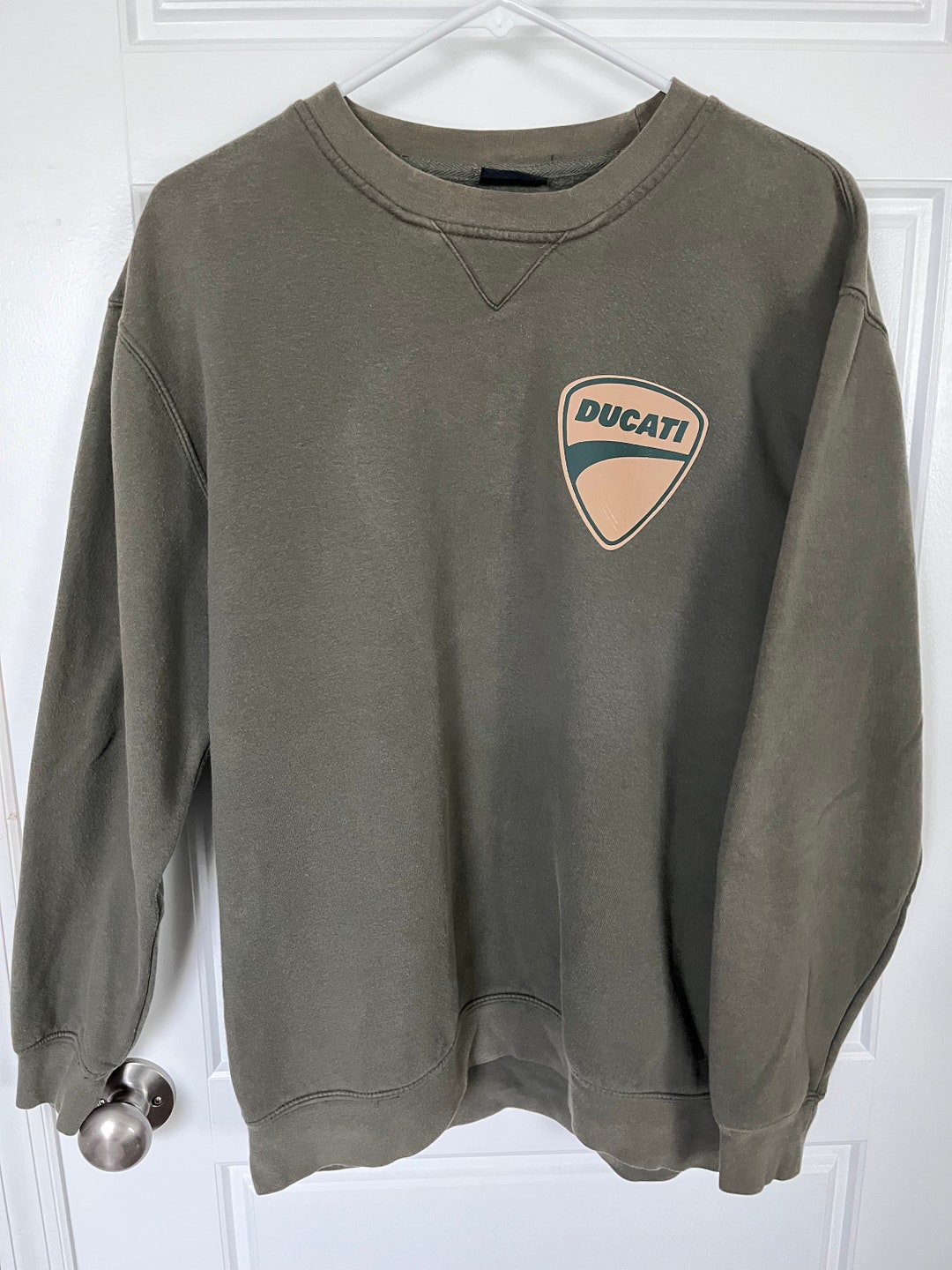 Joe Boxer Used Olive Drab Green Sweatshirt With Ducati Logo - Etsy