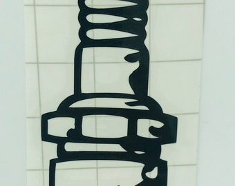 Decal Sticker Racing Spark Plug Power Supply Electricity Energy Car ...
