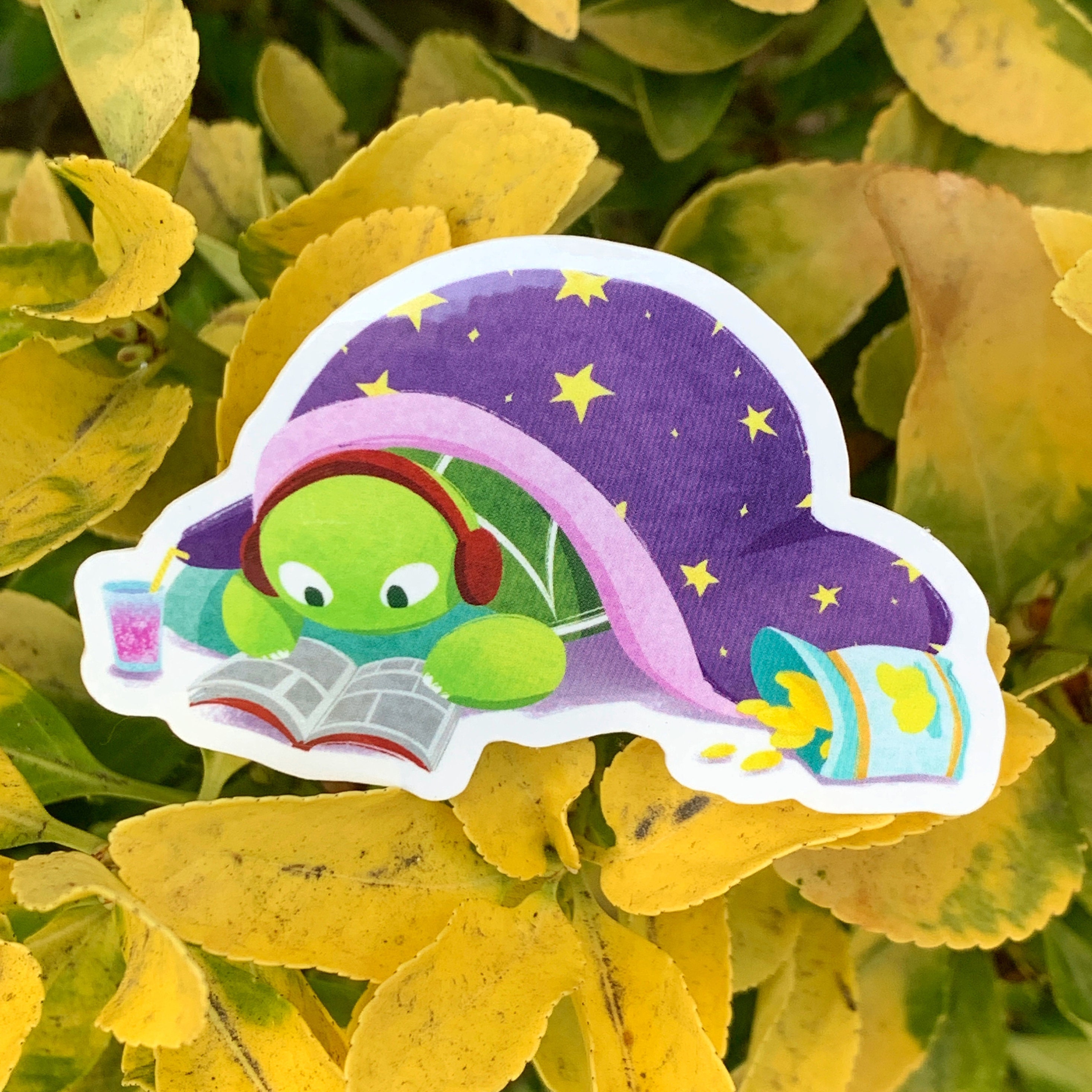Nerdy Turtle Vinyl Sticker - Etsy