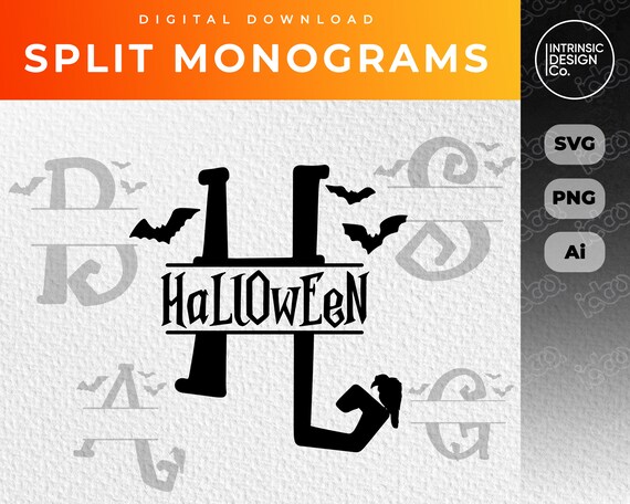 Halloween Split Monogram SVG Halloween SVG Bundle Halloween - Etsy ...
