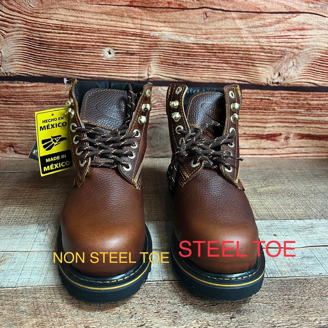 Mens Strong Sole Ankle Work Construction STEEL TOE & NO Steel Toe ...