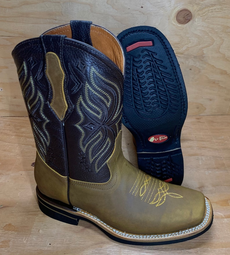 Men Western Cowboy Square Toe Boot Bota Vaquera Caballero Est. 699 - Etsy