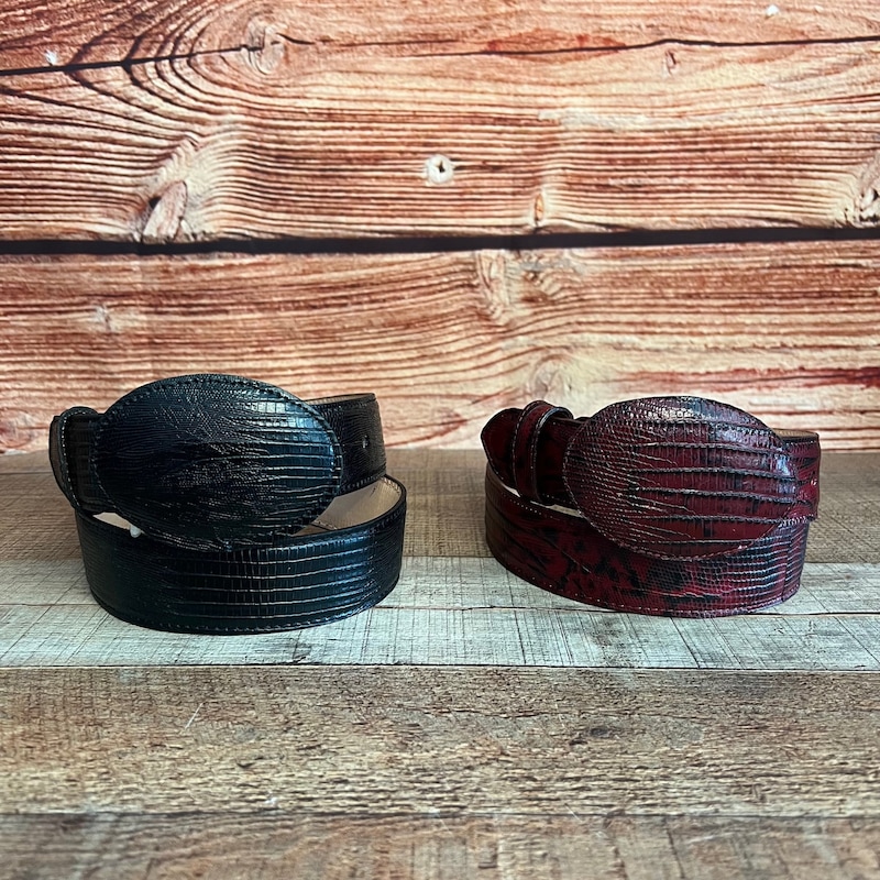 Lizard Belt Black Mens - Etsy