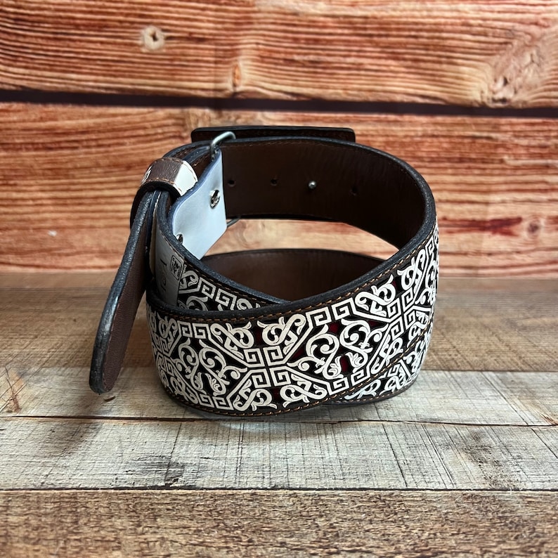 Men's Leather Charro Belt: Jalisco Western Cowboy Laser Embroidered ...