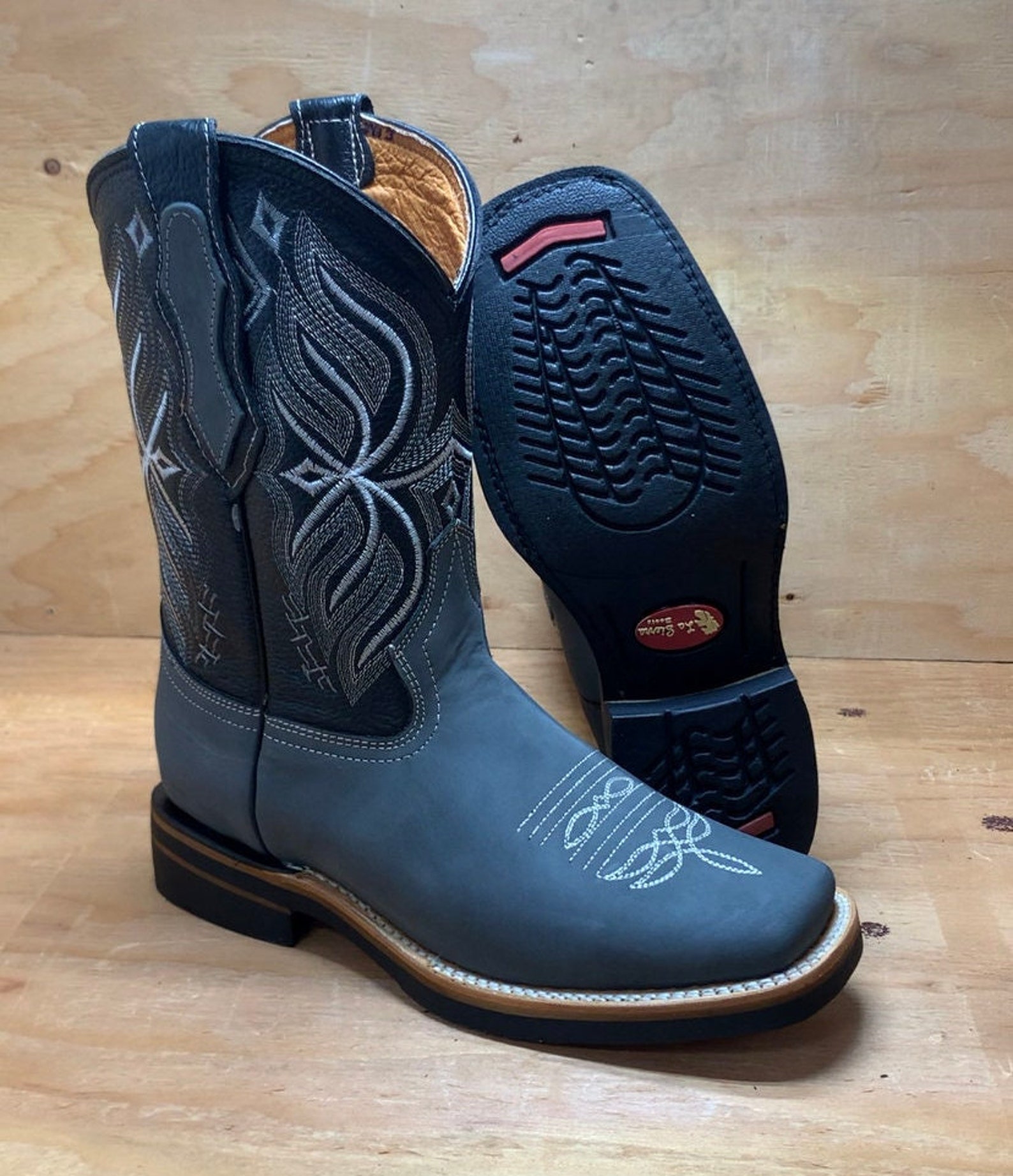 Men Western Cowboy Square Toe Boot Bota Vaquera Caballero Est. 699 - Etsy