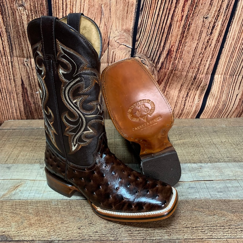 Women's WESTERN COWGIRL Exotic Square Toe Ostrich Print | Etsy