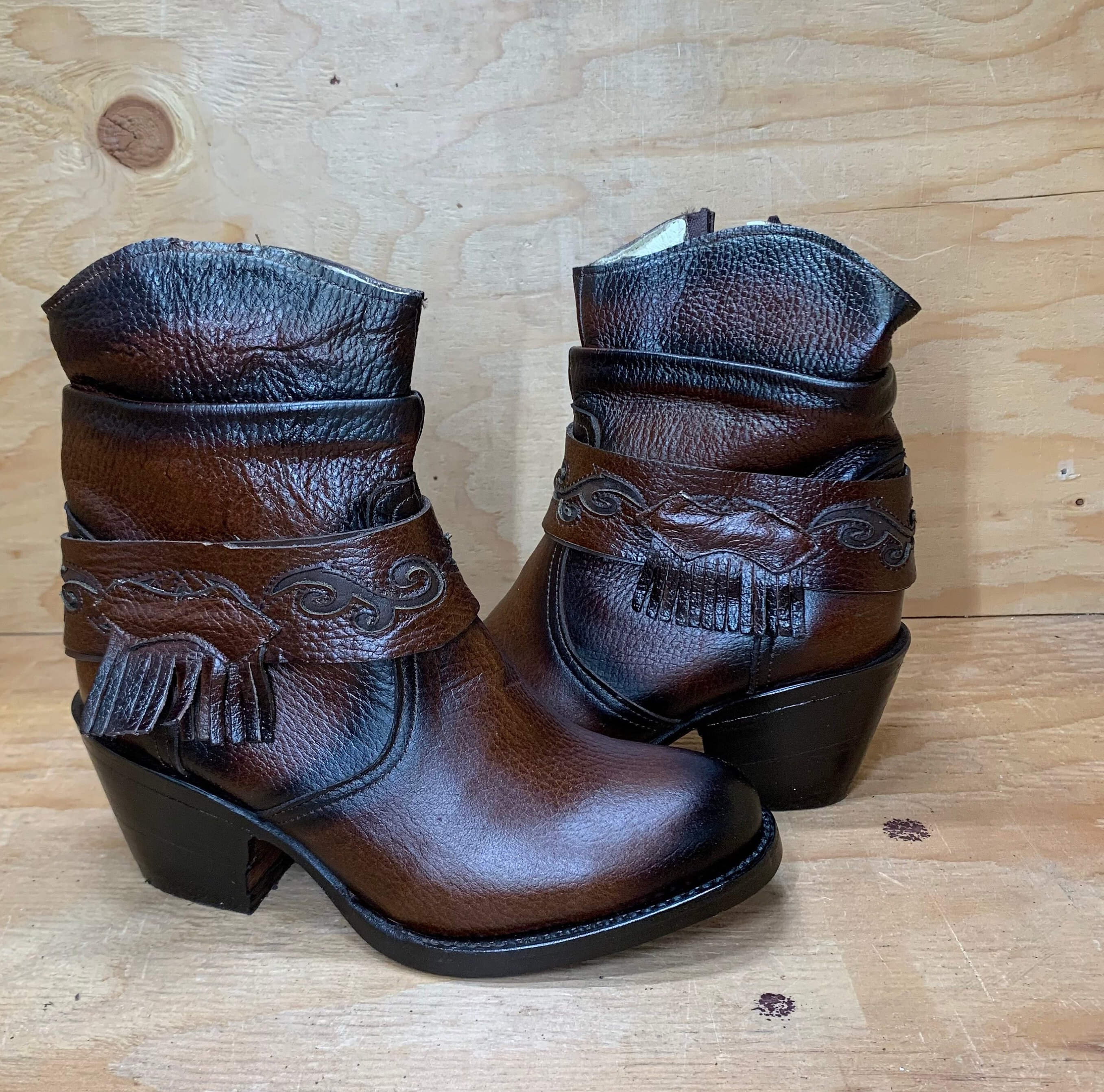 Women Western Cowgirl Ankle Boot W/heel - Etsy