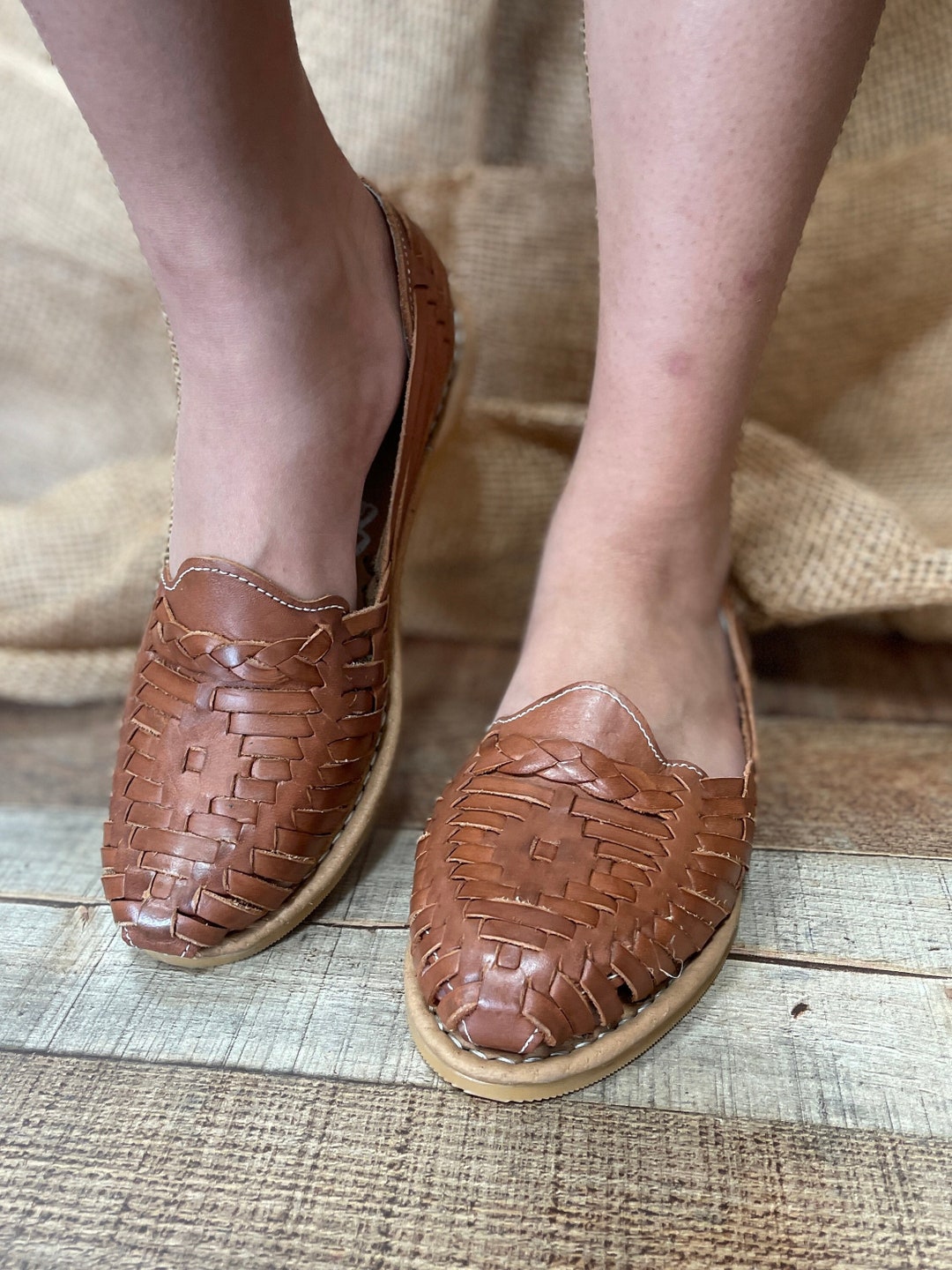 Traditional Huarache Sandal ~ Mexican Style ~ Brown Leather ~ Mexican ...