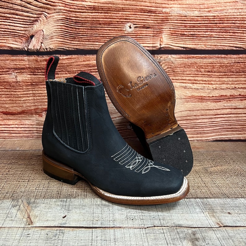 Women Western Cowgirl Square Toe Ankle Boot Leather Rodeo - Etsy