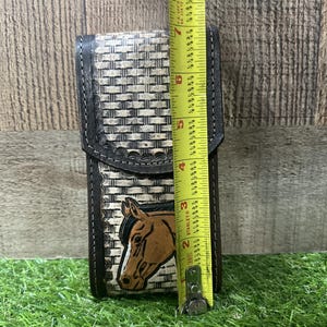 MEN WESTERN Phone Holder Cincelada Brown Horse / Phone Case Funda De ...