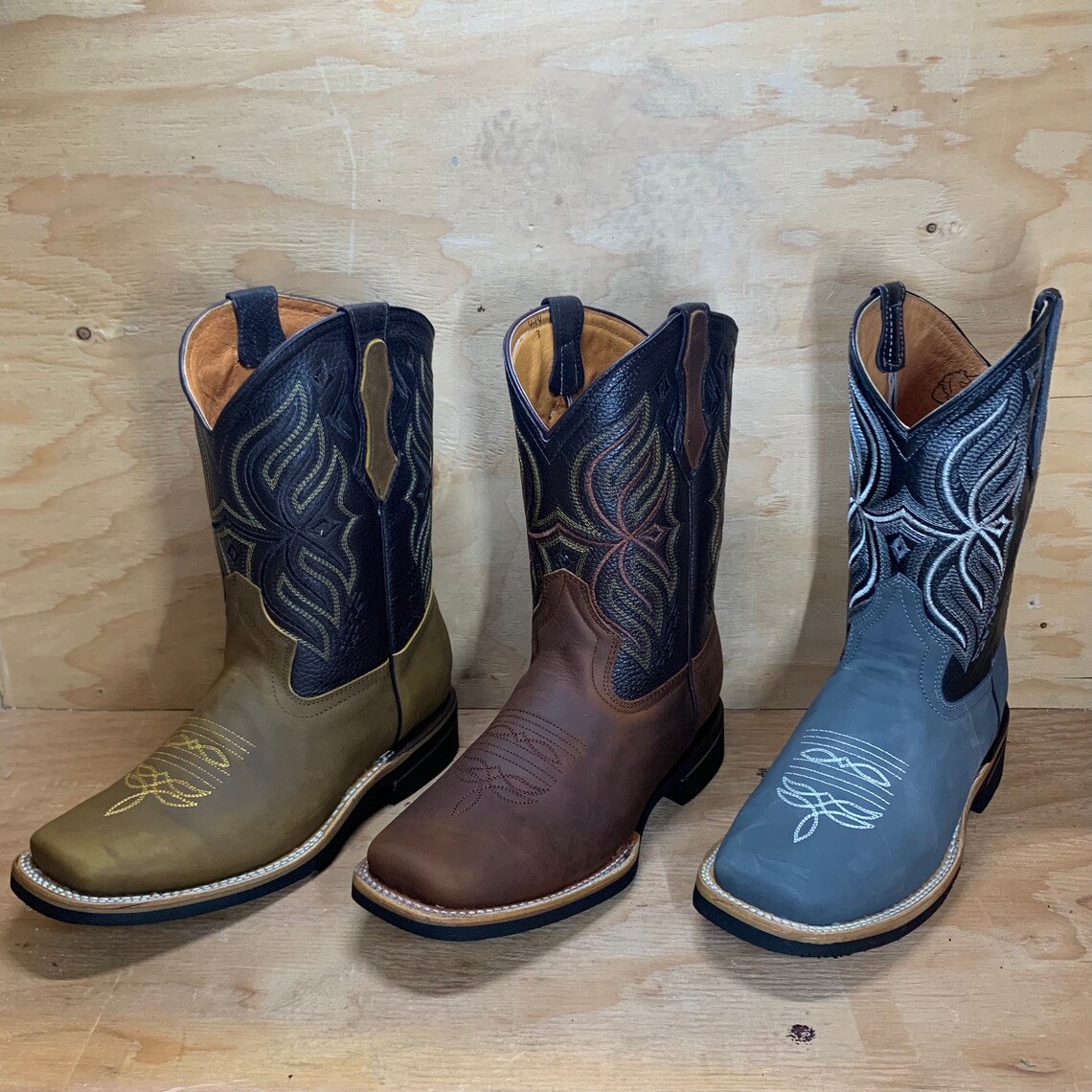 Men Western Cowboy Square Toe Boot Bota Vaquera Caballero Est. 699 - Etsy