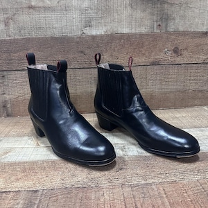 Men's Leather Flamenco/ Folklorico Dance Boots - Black Ankle Boot, Made ...